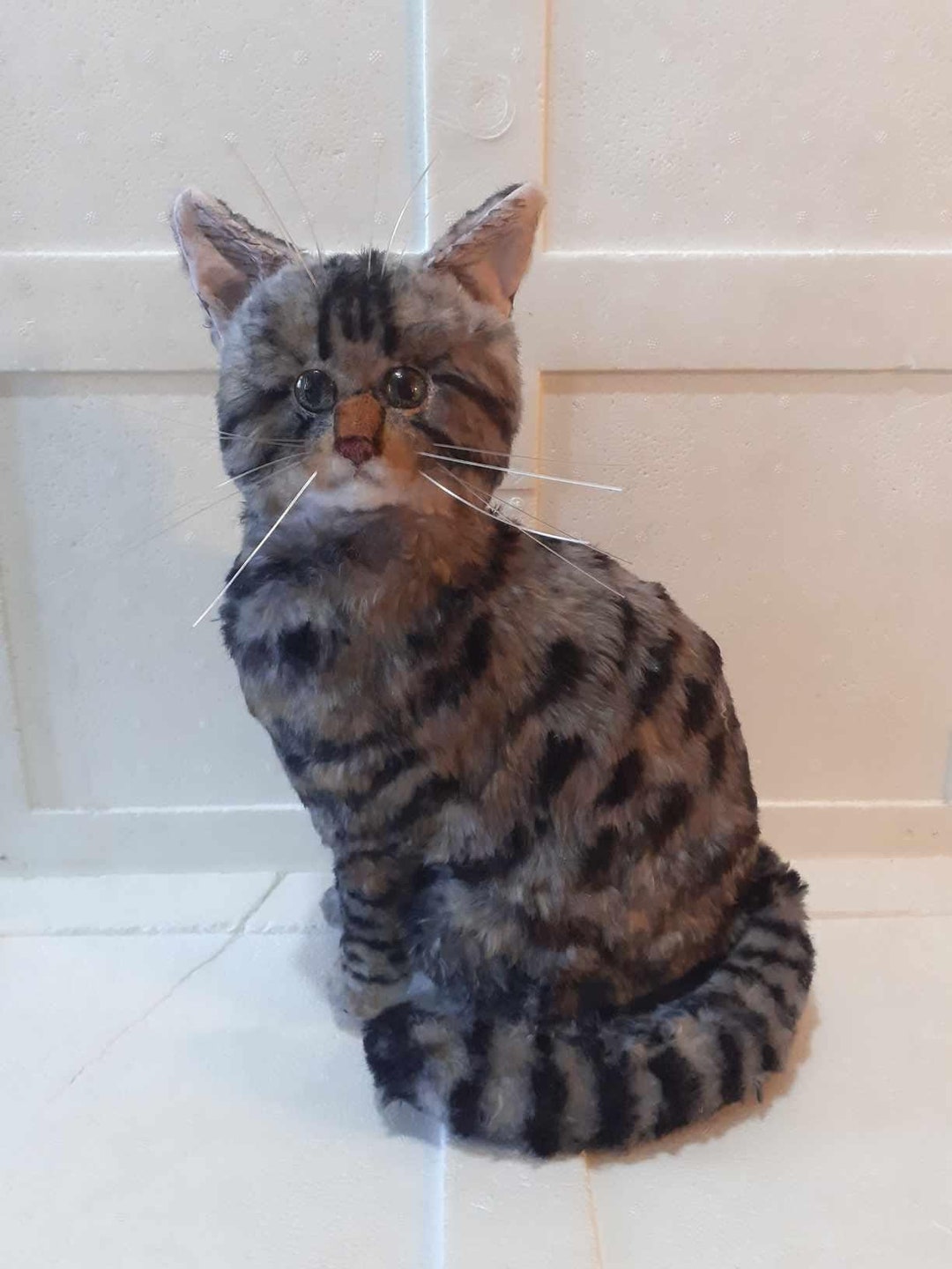 Stuffed Gray Tabby Cat - Etsy
