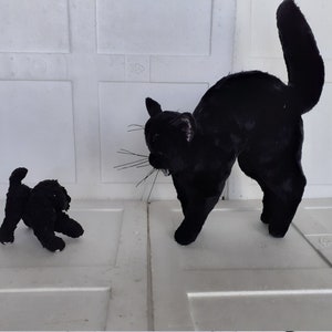 Plush Black Scary Cat Halloween Decor - Etsy