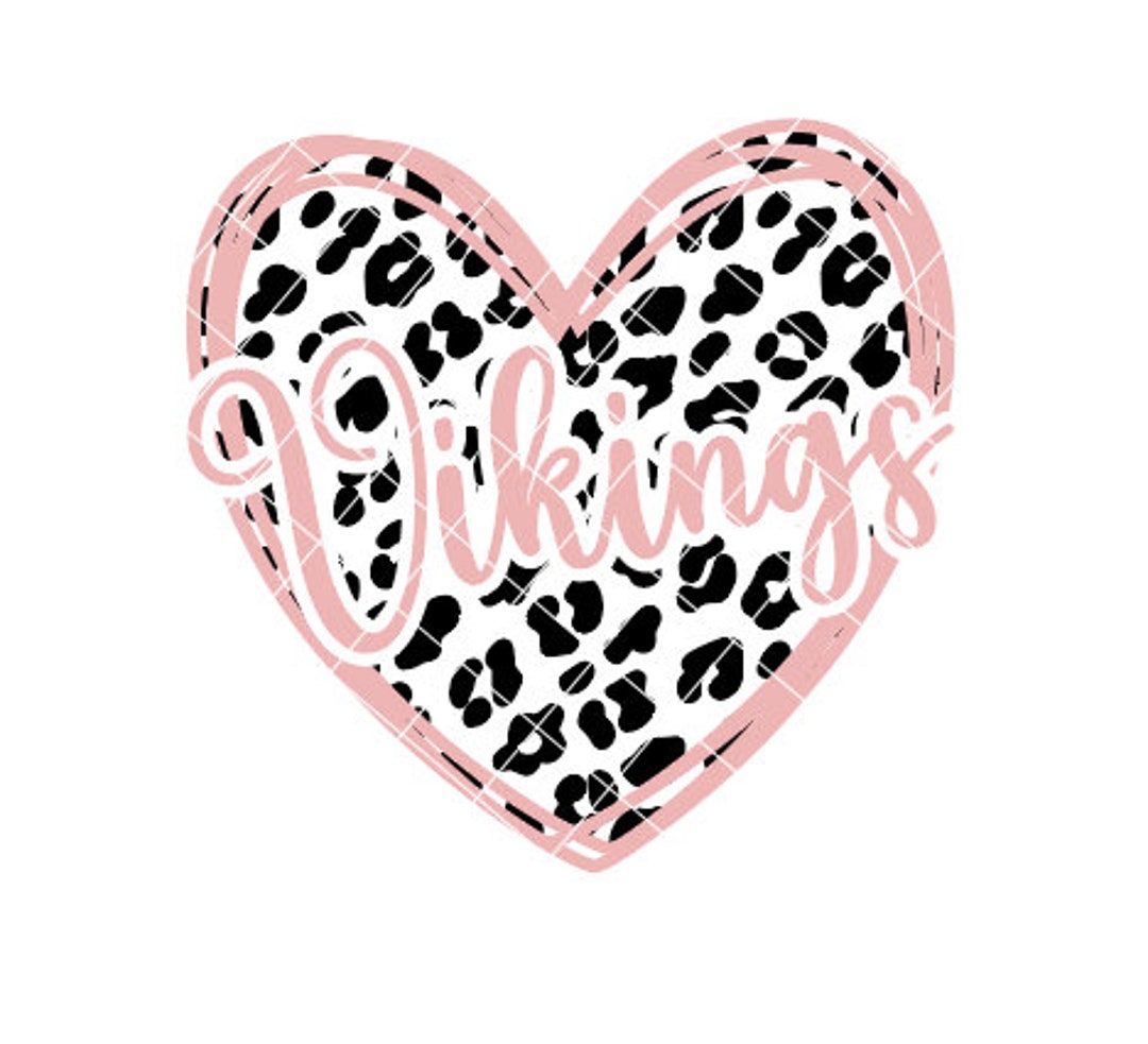 Vikings - Heart With Leopard Print - SVG/DXF/PNG File for Cutting ...