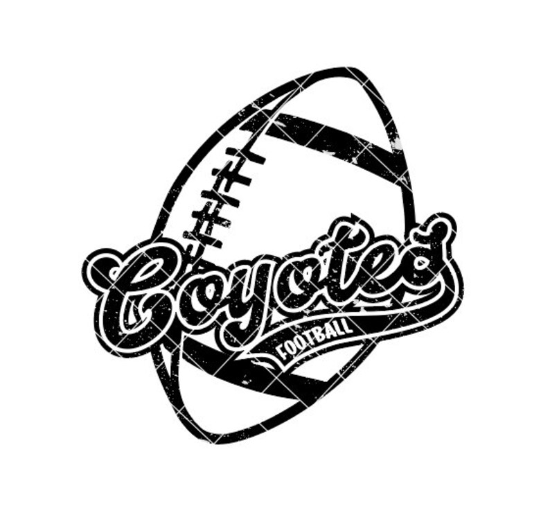 Coyotes Football Retro Script Regular and Distressed SVG/DXF/PNG File ...