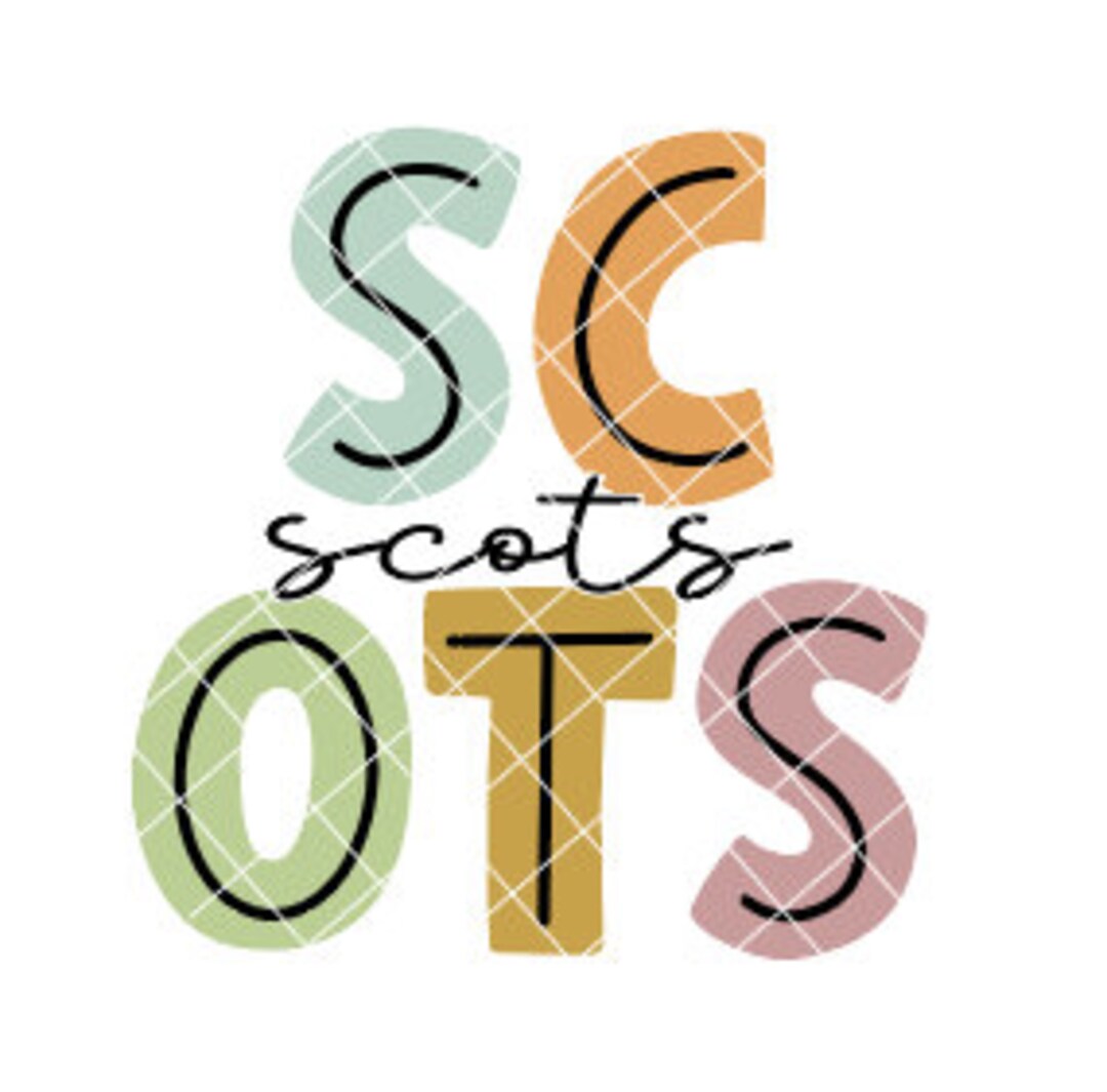 Scots Football - Colored Block Letters - SVG/DXF/PNG File for Cutting ...