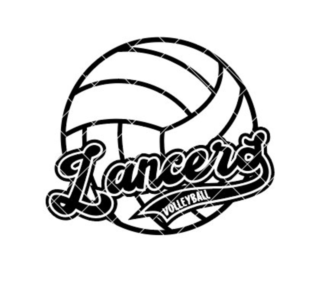 Lancers Volleyball Retro Script Regular and Distressed - SVG/DXF/PNG ...