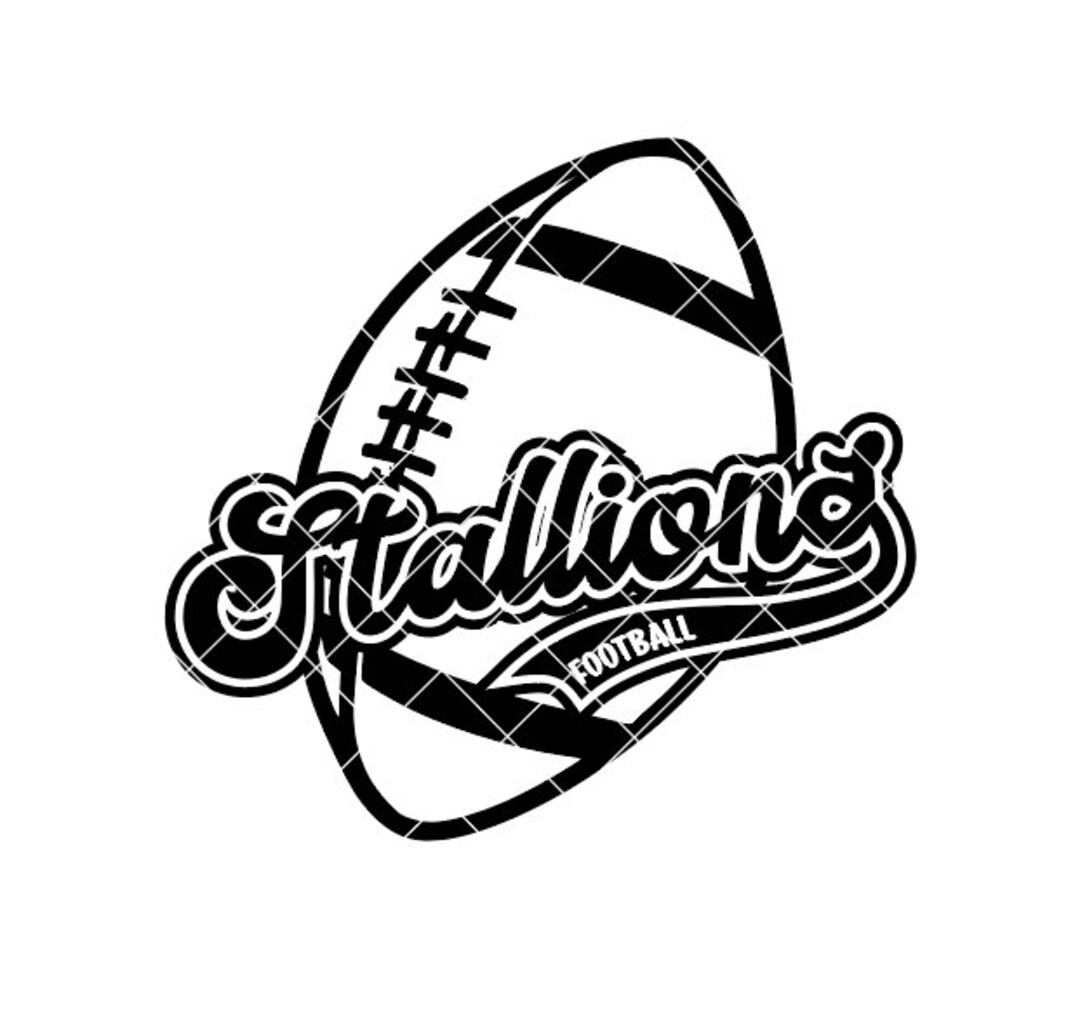 Stallions Football Retro Script Regular and Distressed - SVG/DXF/PNG ...