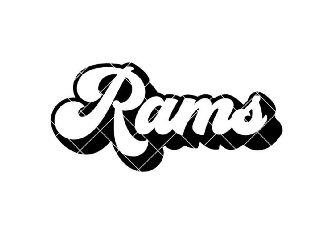 Rams Retro Script Regular and Distressed - SVG/DXF/PNG File for Cutting ...