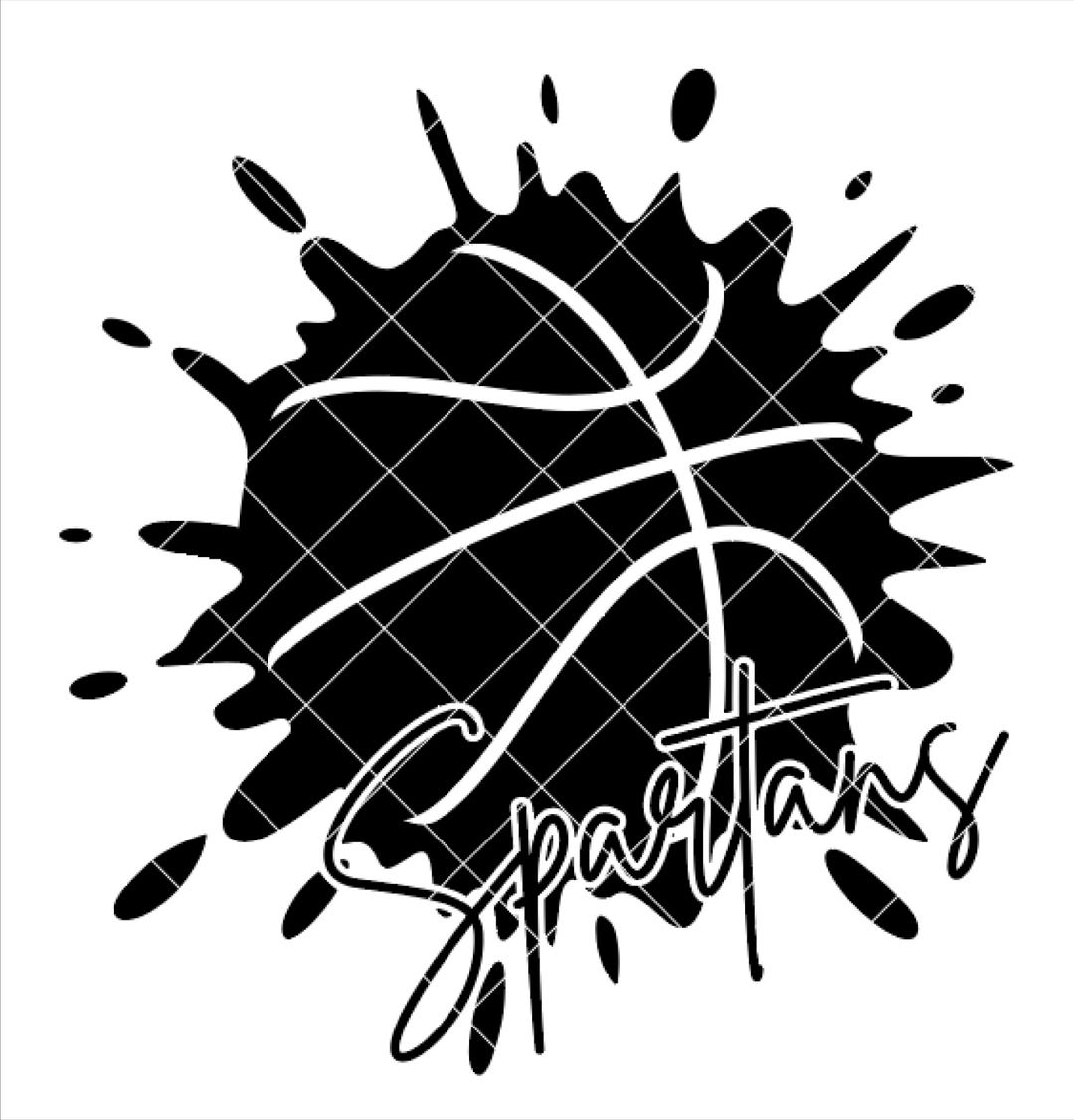 Spartans Paint Splatter Basketball - SVG/DXF/PNG File for Cutting ...