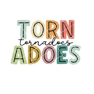 Tornadoes Football - Colored Block Letters - SVG/DXF/PNG File for ...