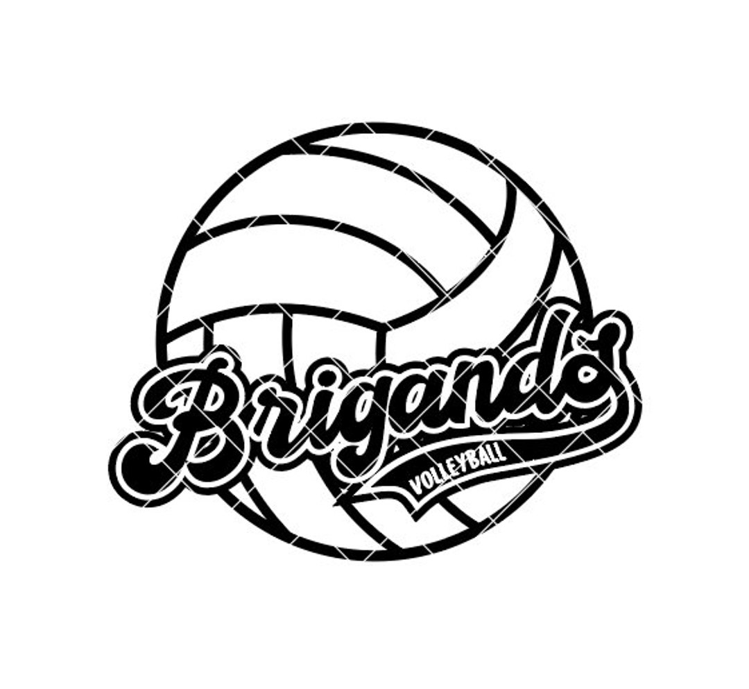 Brigands Volleyball Retro Script Regular and Distressed - SVG/DXF/PNG ...