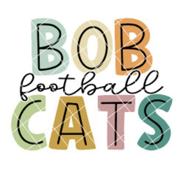 Bobcats Football Colored Block Letters SVG/DXF/PNG File - Etsy