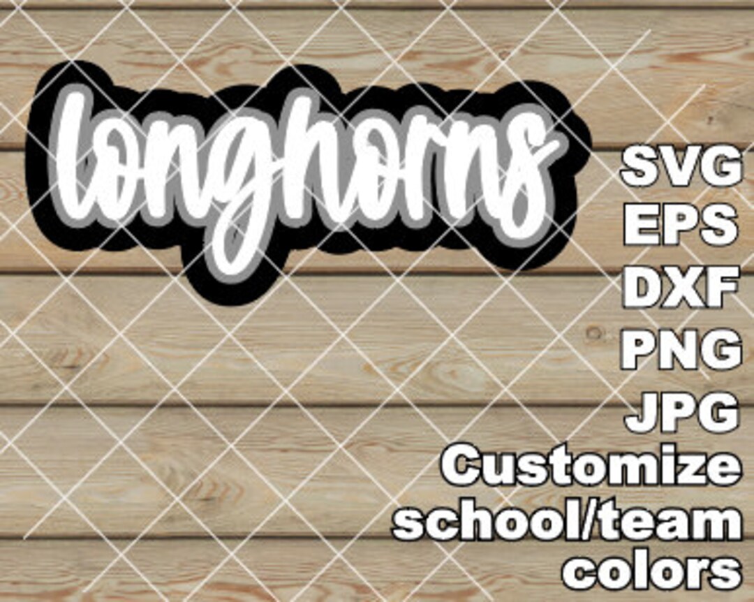 Longhorns With Outline - SVG/DXF/PNG File for Cutting Machines and ...
