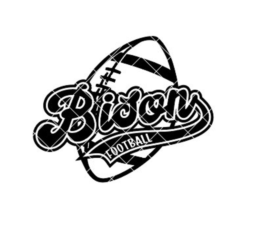 Bison Football Retro Script Regular and Distressed - SVG/DXF/PNG File ...