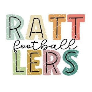 Rattlers Football - Colored Block Letters - SVG/DXF/PNG File for ...