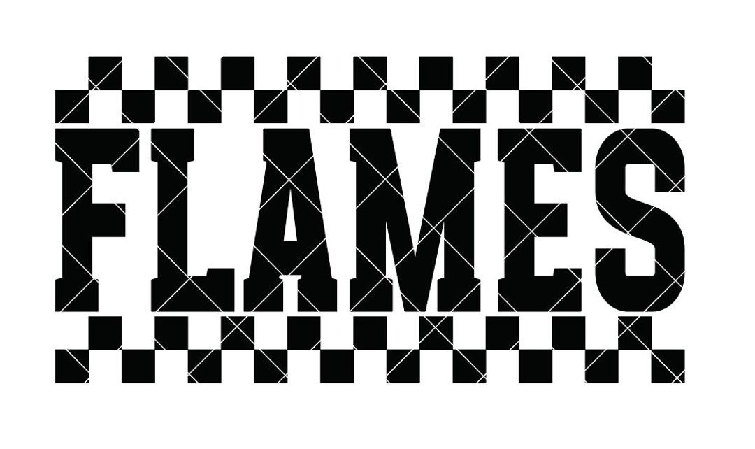 Flames With Checkerboard Background - SVG/DXF/PNG File for Cutting ...