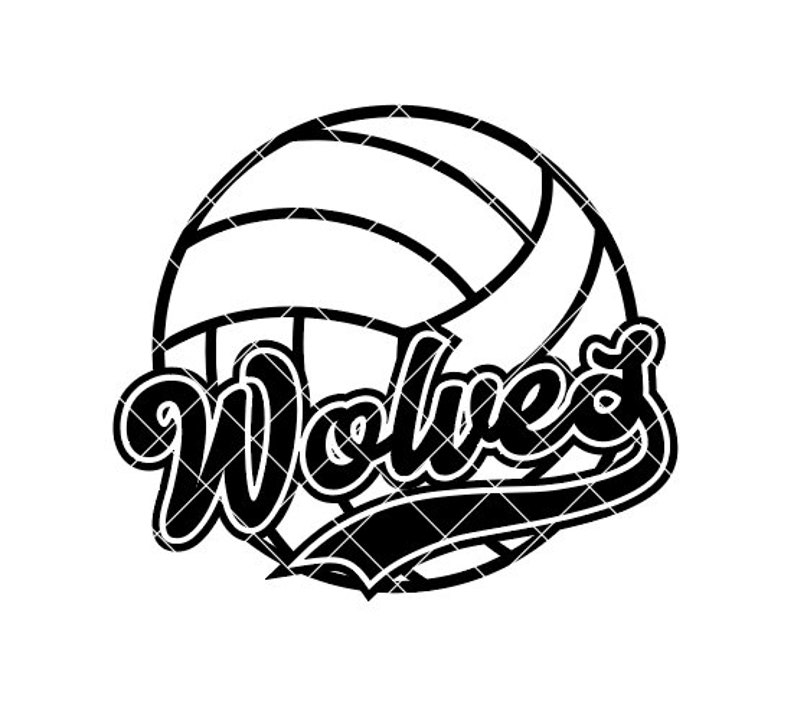 Wolves Volleyball Retro Script Regular and Distressed SVG/DXF/PNG File ...