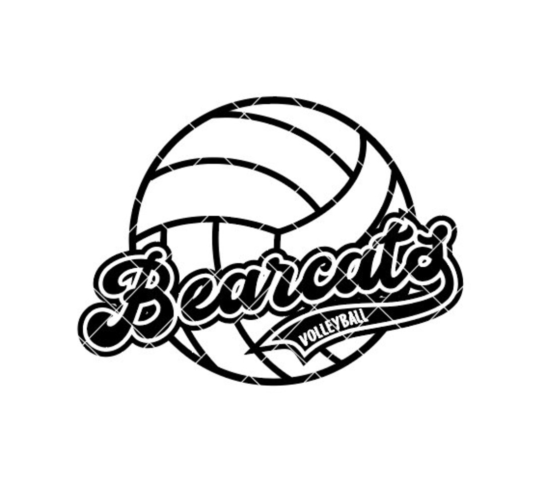 Bearcats Volleyball Retro Script Regular and Distressed - SVG/DXF/PNG ...