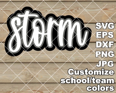 Storm With Outline SVG/DXF/PNG File for Cutting Machines and ...