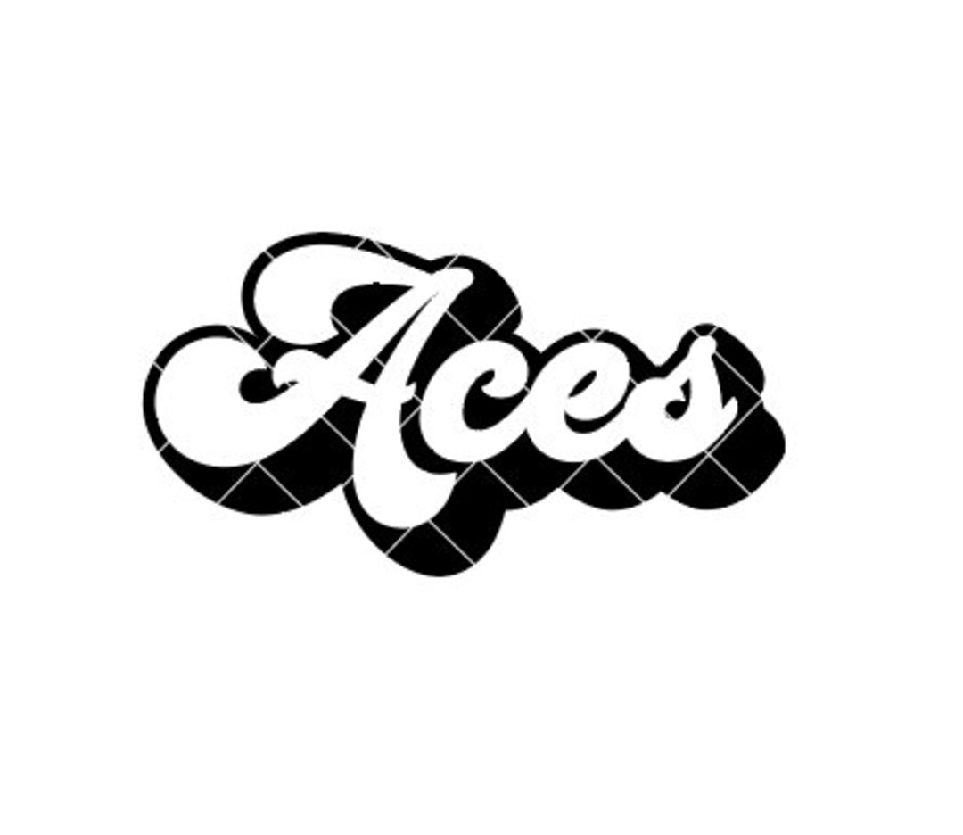 Aces Retro Script Regular and Distressed - SVG/DXF/PNG File for Cutting ...