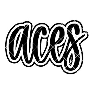 Aces With Thin Outline - SVG/DXF/PNG File for Cutting Machines or ...