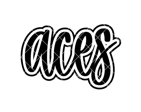 Aces With Thin Outline SVG/DXF/PNG File for Cutting Machines or ...