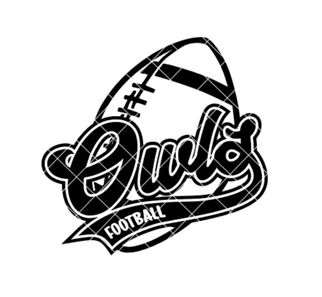 Owls Football Retro Script Regular and Distressed - SVG/DXF/PNG File ...