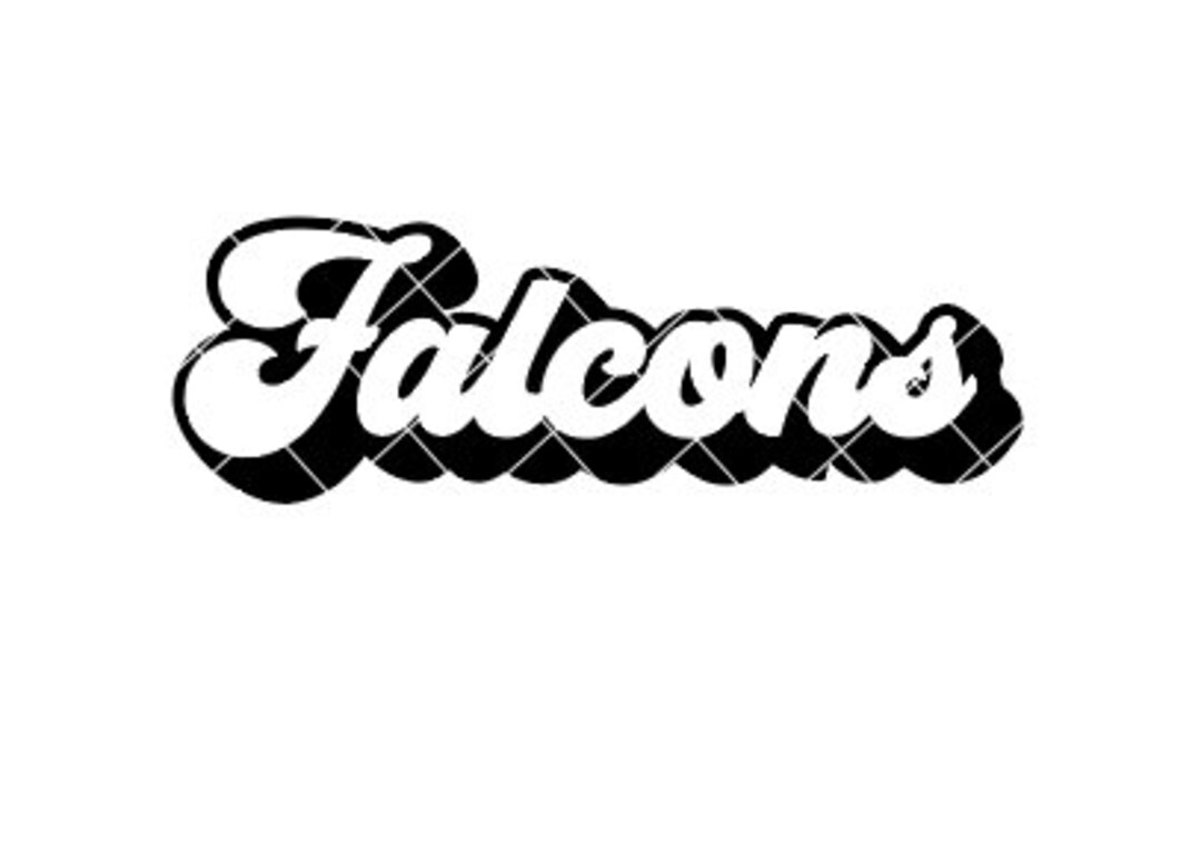 Falcons Retro Script Regular and Distressed - SVG/DXF/PNG File for ...