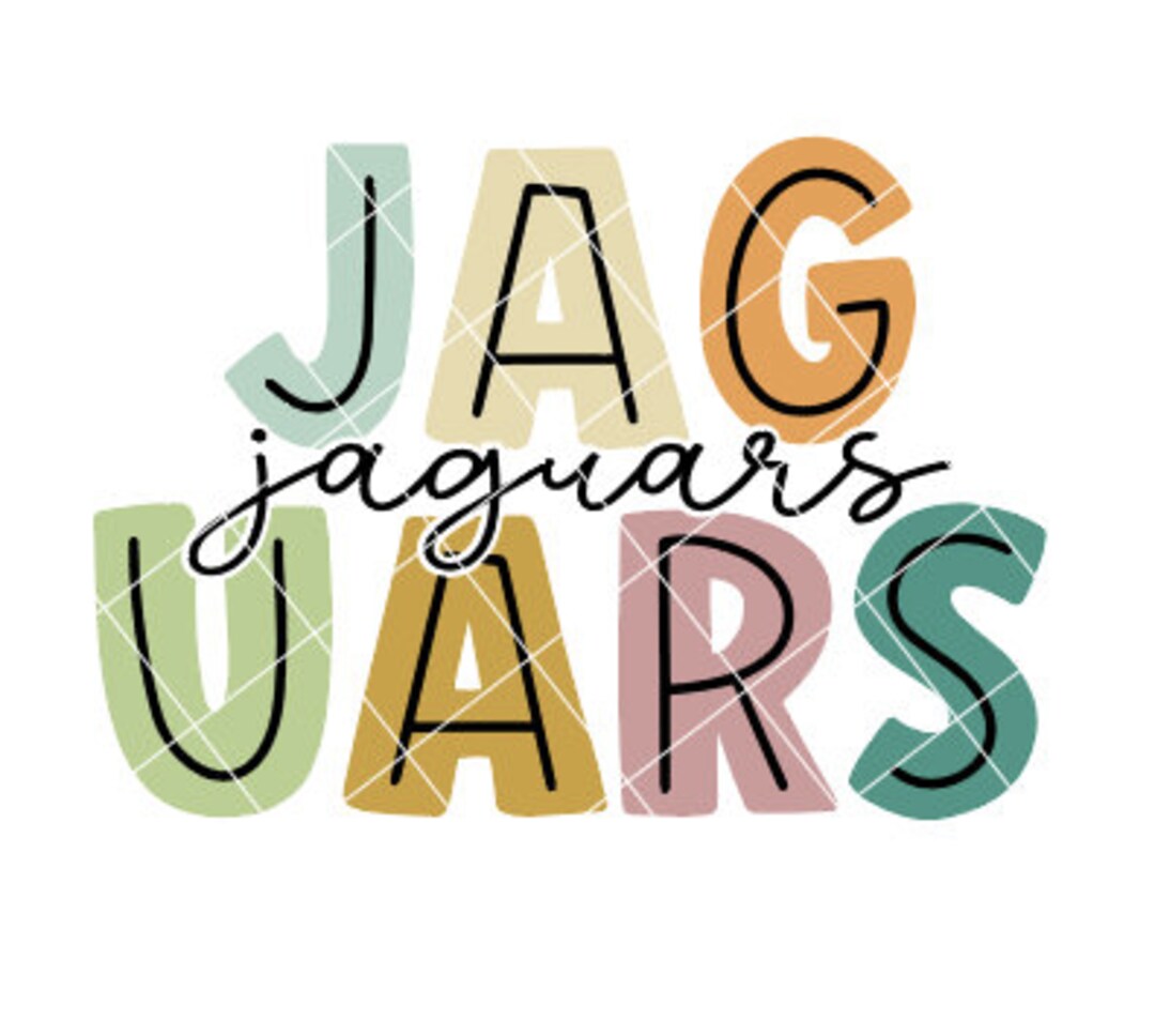 Jaguars Football - Colored Block Letters - SVG/DXF/PNG File for Cutting ...