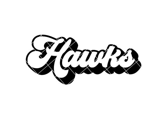 Hawks Retro Script Regular and Distressed SVG/DXF/PNG File for Cutting ...