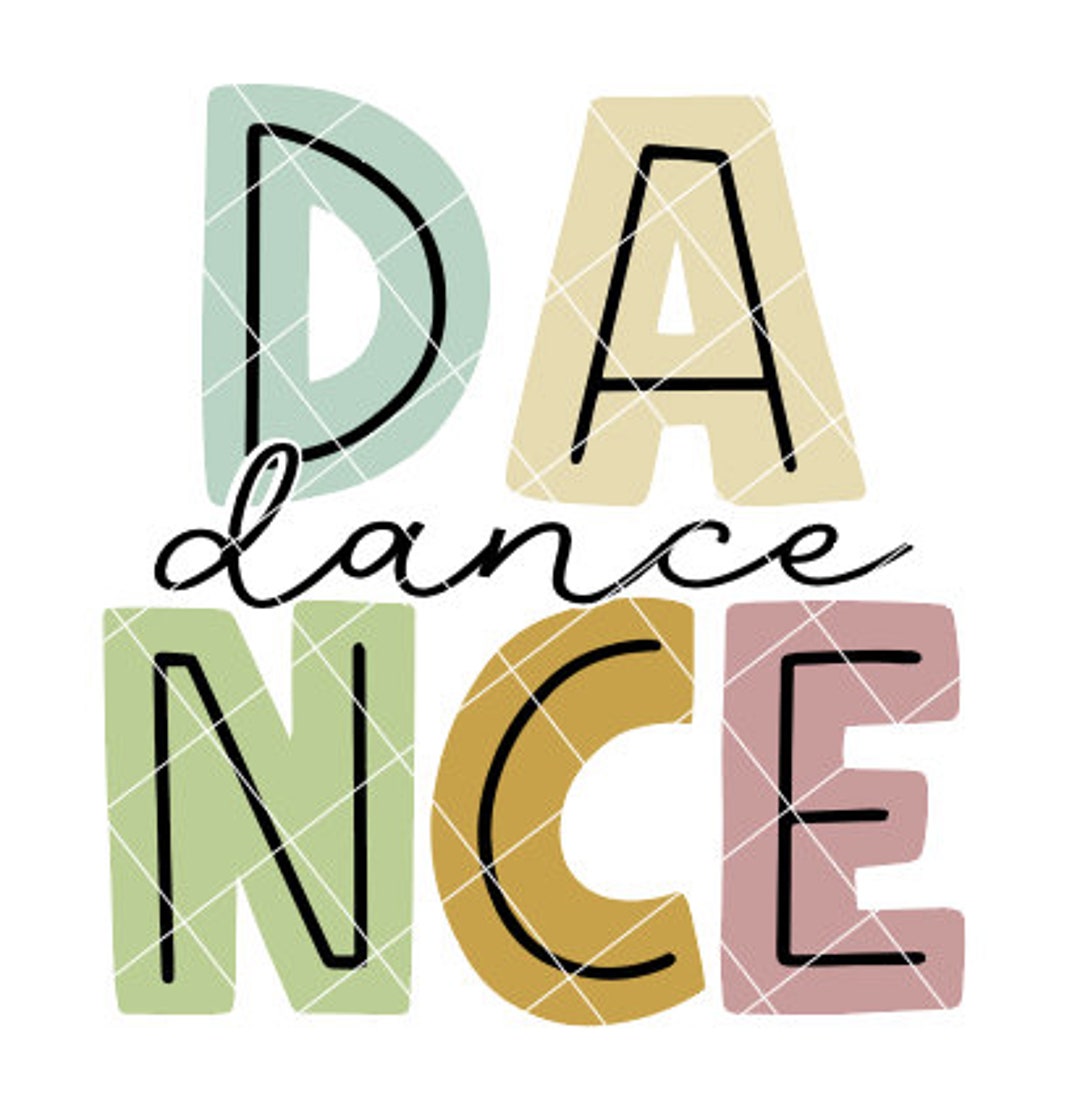 Dance - Colored Block Letters - SVG/DXF/PNG File for Cutting Machines ...