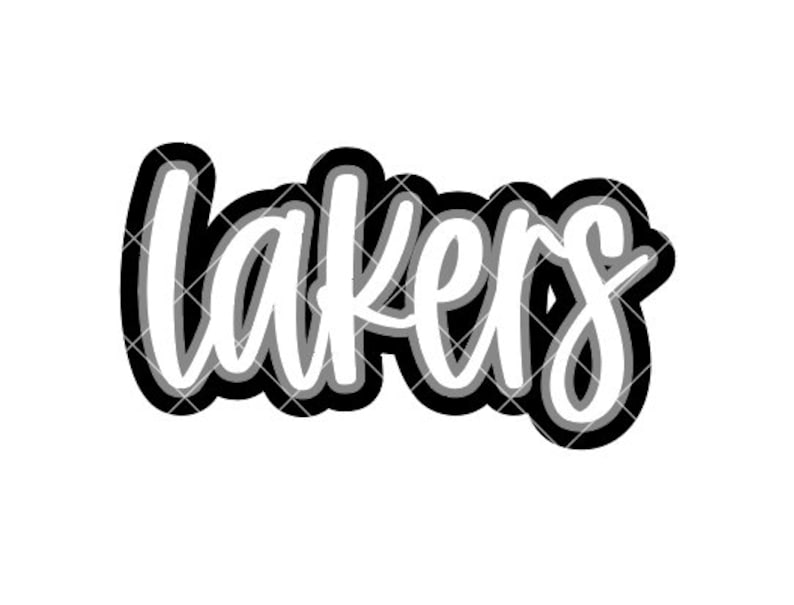Lakers With Outline SVG/DXF/PNG File for Cutting Machines and ...