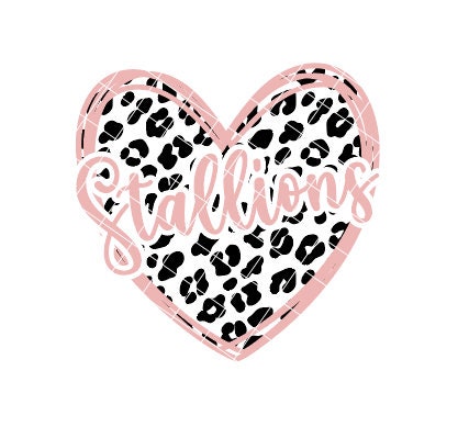 Stallions - Heart With Leopard Print - SVG/DXF/PNG File for Cutting ...