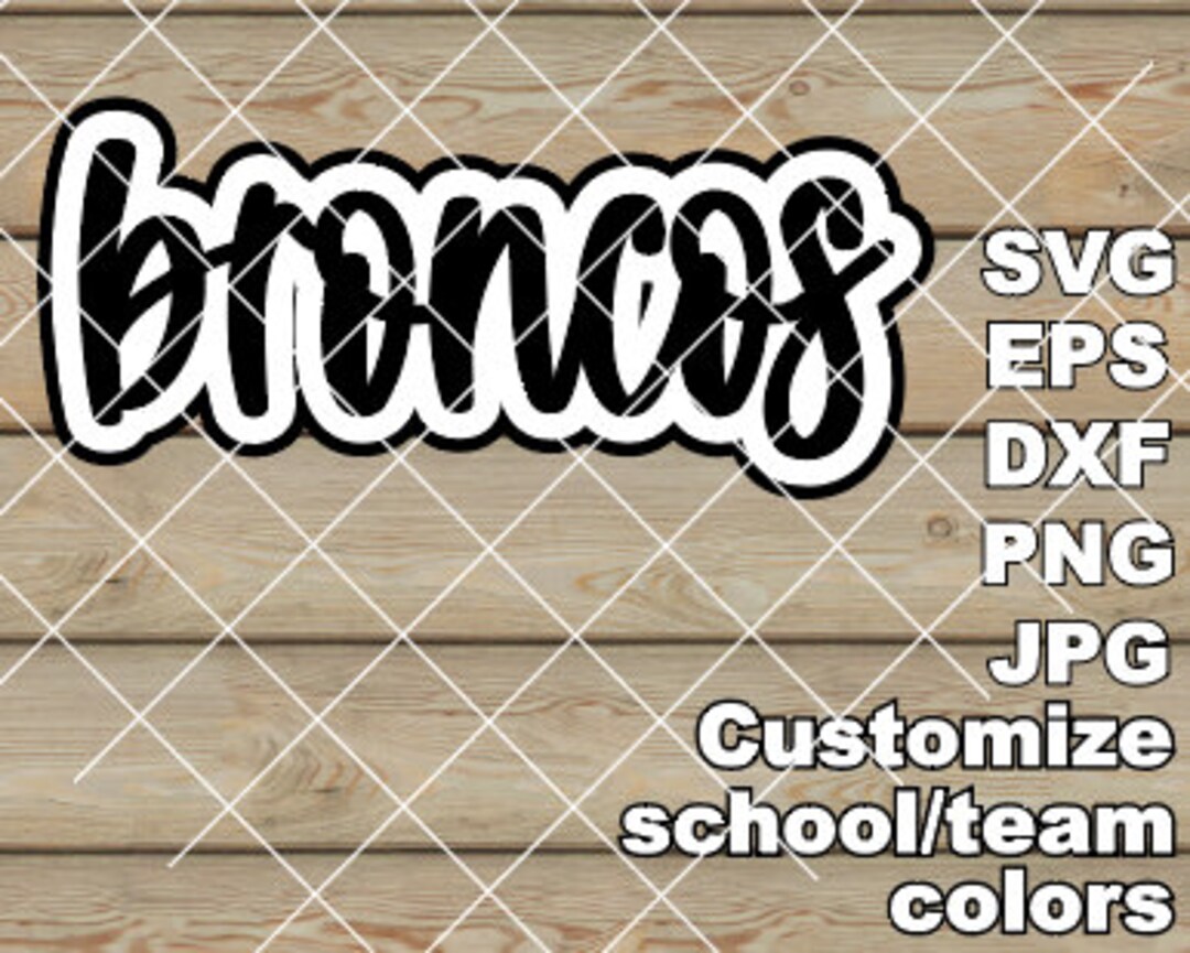 Broncos With Thin Outline - SVG/DXF/PNG File for Cutting Machines or ...