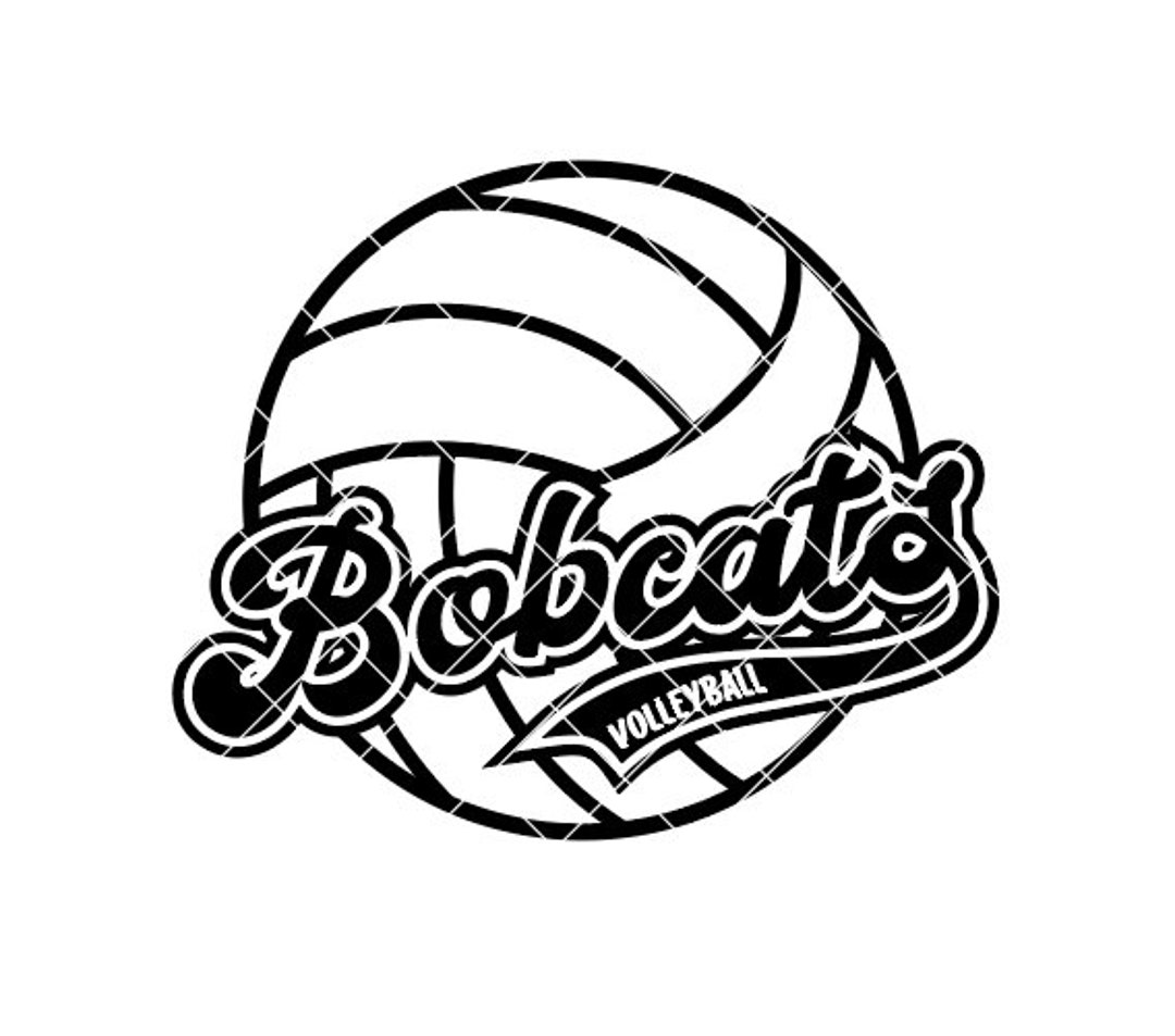 Bobcats Volleyball Retro Script Regular and Distressed - SVG/DXF/PNG ...