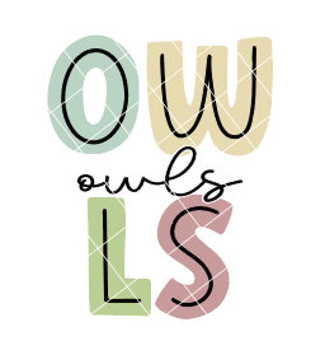 Owls Football - Colored Block Letters - SVG/DXF/PNG File for Cutting ...