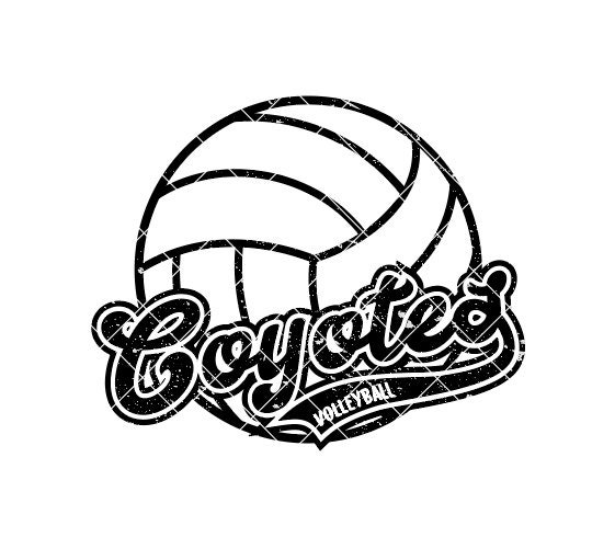 Coyotes Volleyball Retro Script Regular and Distressed SVG/DXF/PNG File ...