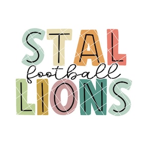 Stallions Football - Colored Block Letters - SVG/DXF/PNG File for ...