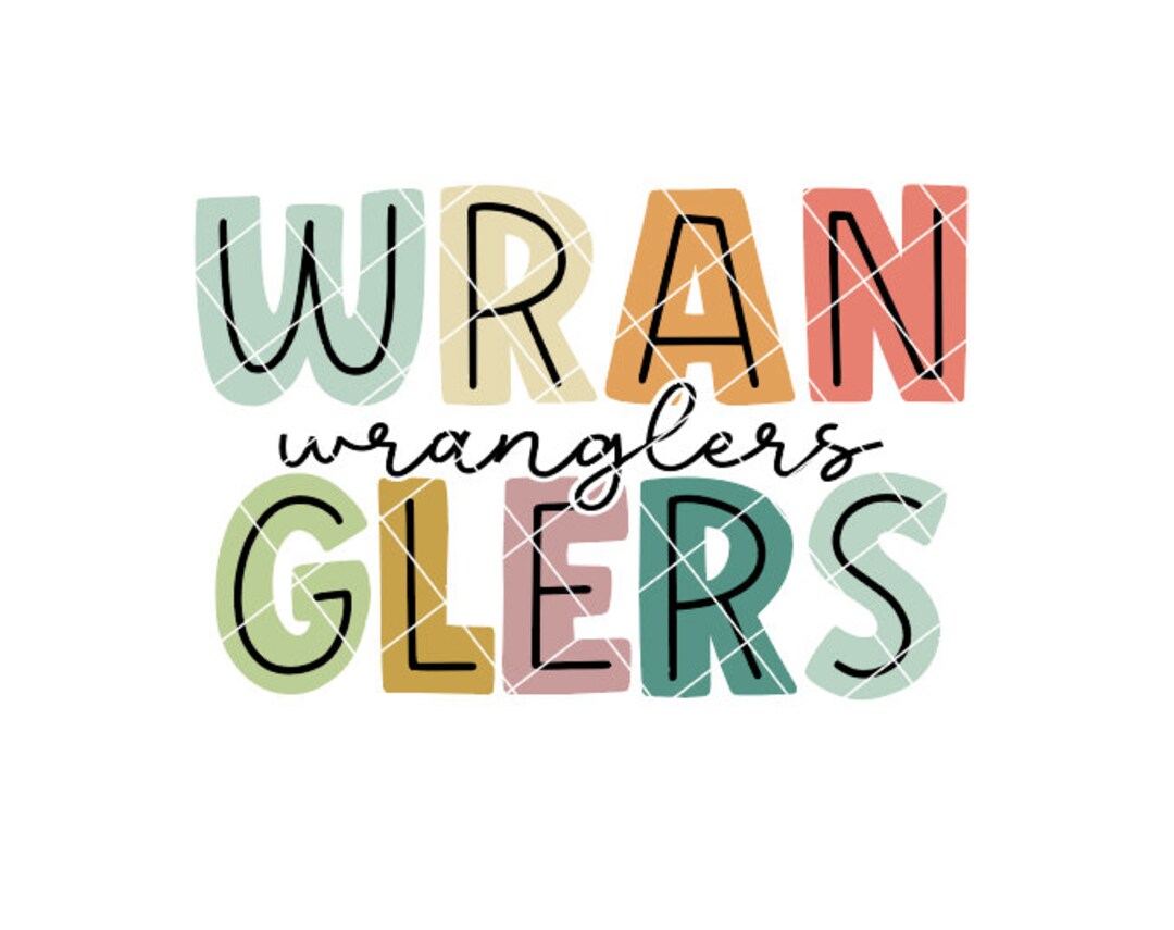 Wranglers Football - Colored Block Letters - SVG/DXF/PNG File for ...