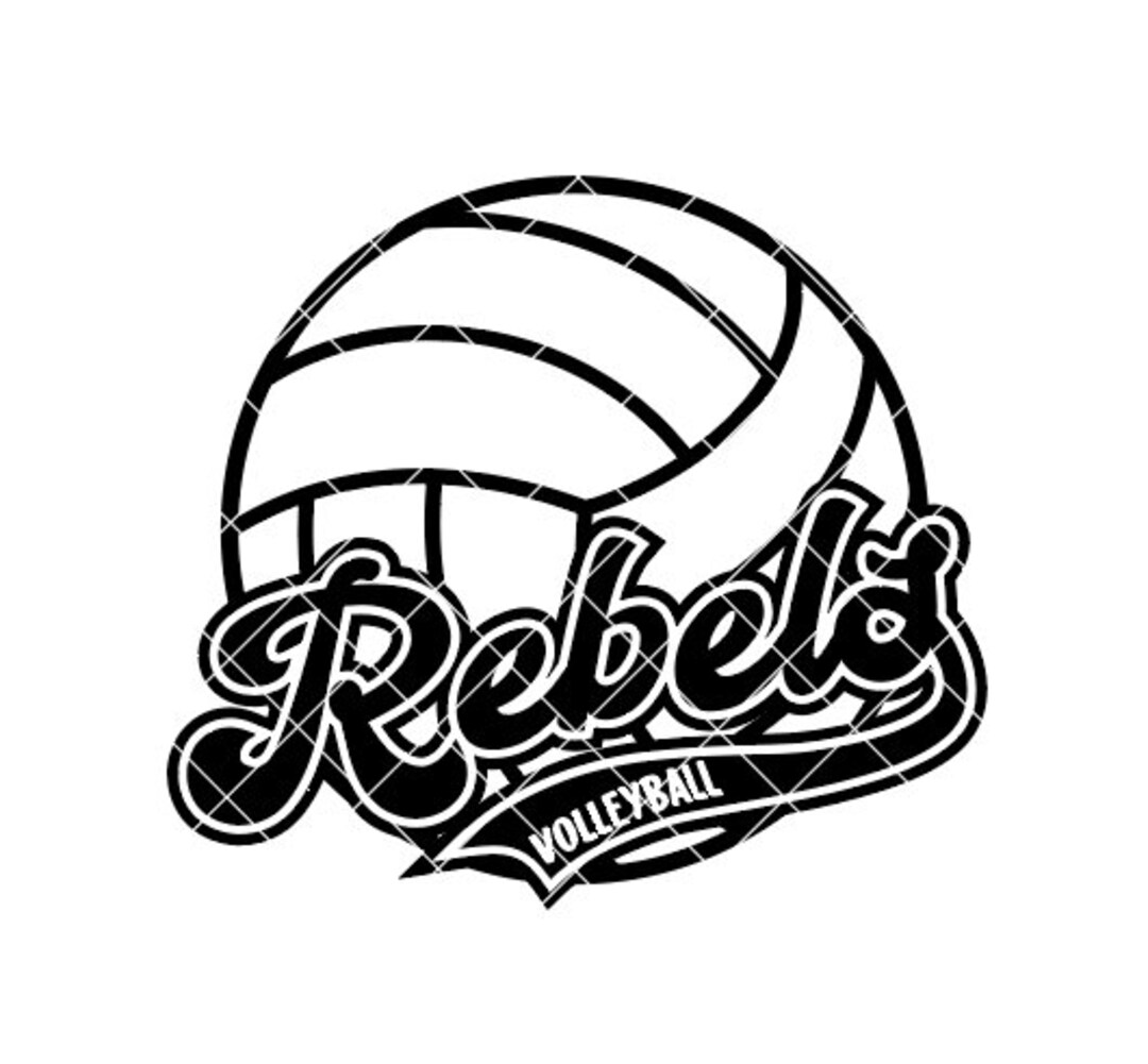 Rebels Volleyball Retro Script Regular and Distressed - SVG/DXF/PNG ...