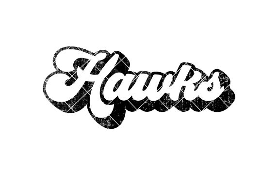 Hawks Retro Script Regular and Distressed SVG/DXF/PNG File for Cutting ...