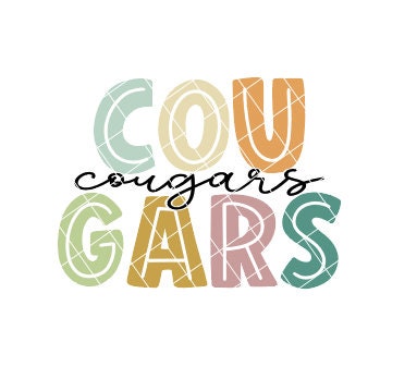 Cougars Football Colored Block Letters SVG/DXF/PNG File - Etsy