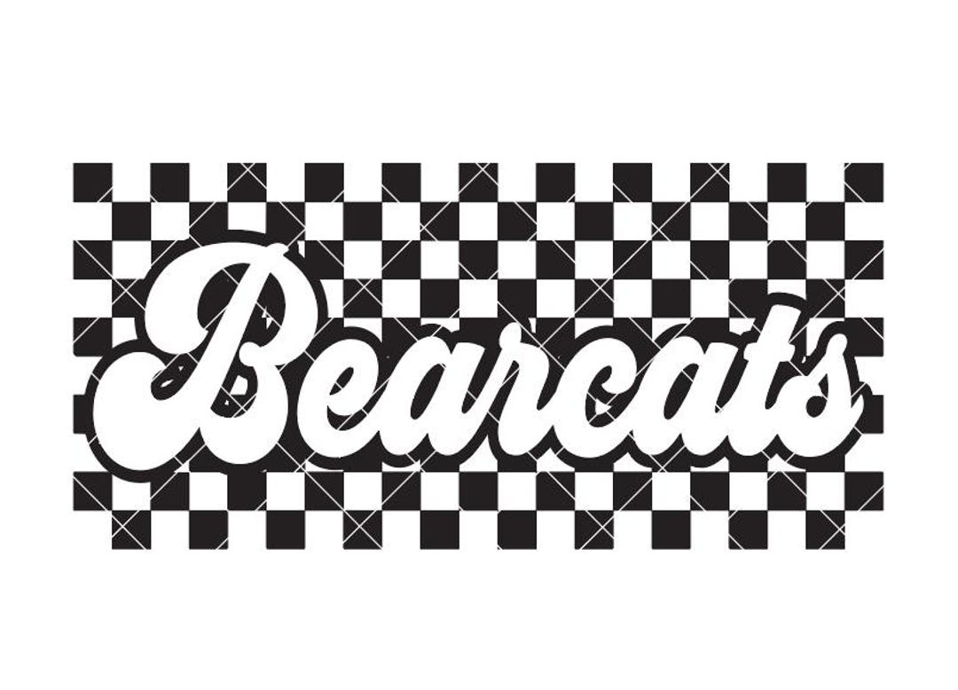 Bearcats Script With Checkerboard Background - SVG/DXF/PNG File for ...