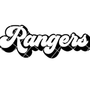 Rangers Retro Script Regular and Distressed - SVG/DXF/PNG File for ...
