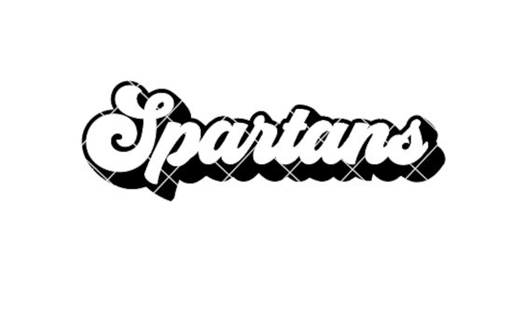 Spartans Retro Script Regular and Distressed - SVG/DXF/PNG File for Cutting Machines and ...