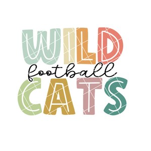 Wildcats Football - Colored Block Letters - SVG/DXF/PNG File for ...