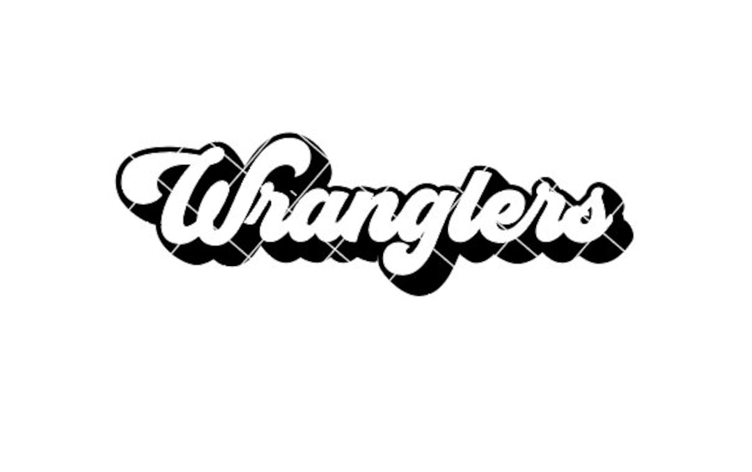 Wranglers Retro Script Regular and Distressed - SVG/DXF/PNG File for ...