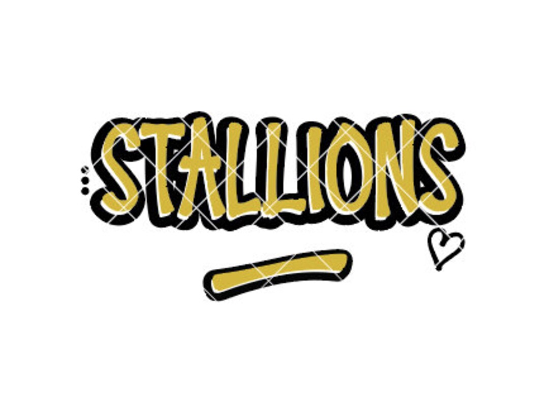 Stallions - With Dots and Underline - Customized With Your School or ...