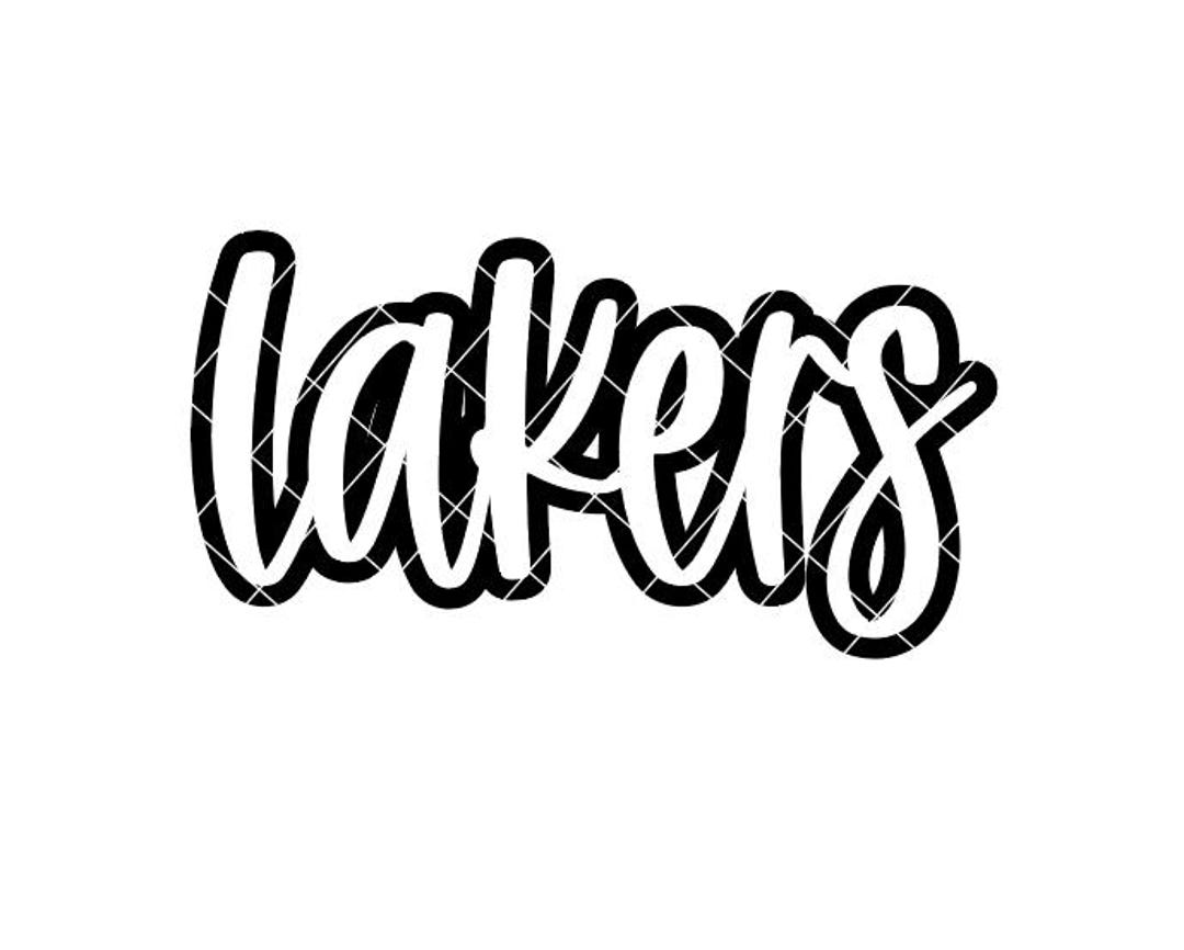 Lakers With Outline - SVG/DXF/PNG File for Cutting Machines and ...