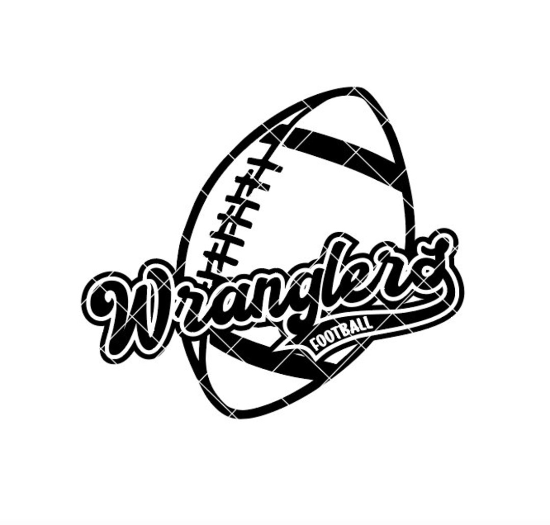 Wranglers Football Retro Script Regular and Distressed - SVG/DXF/PNG ...