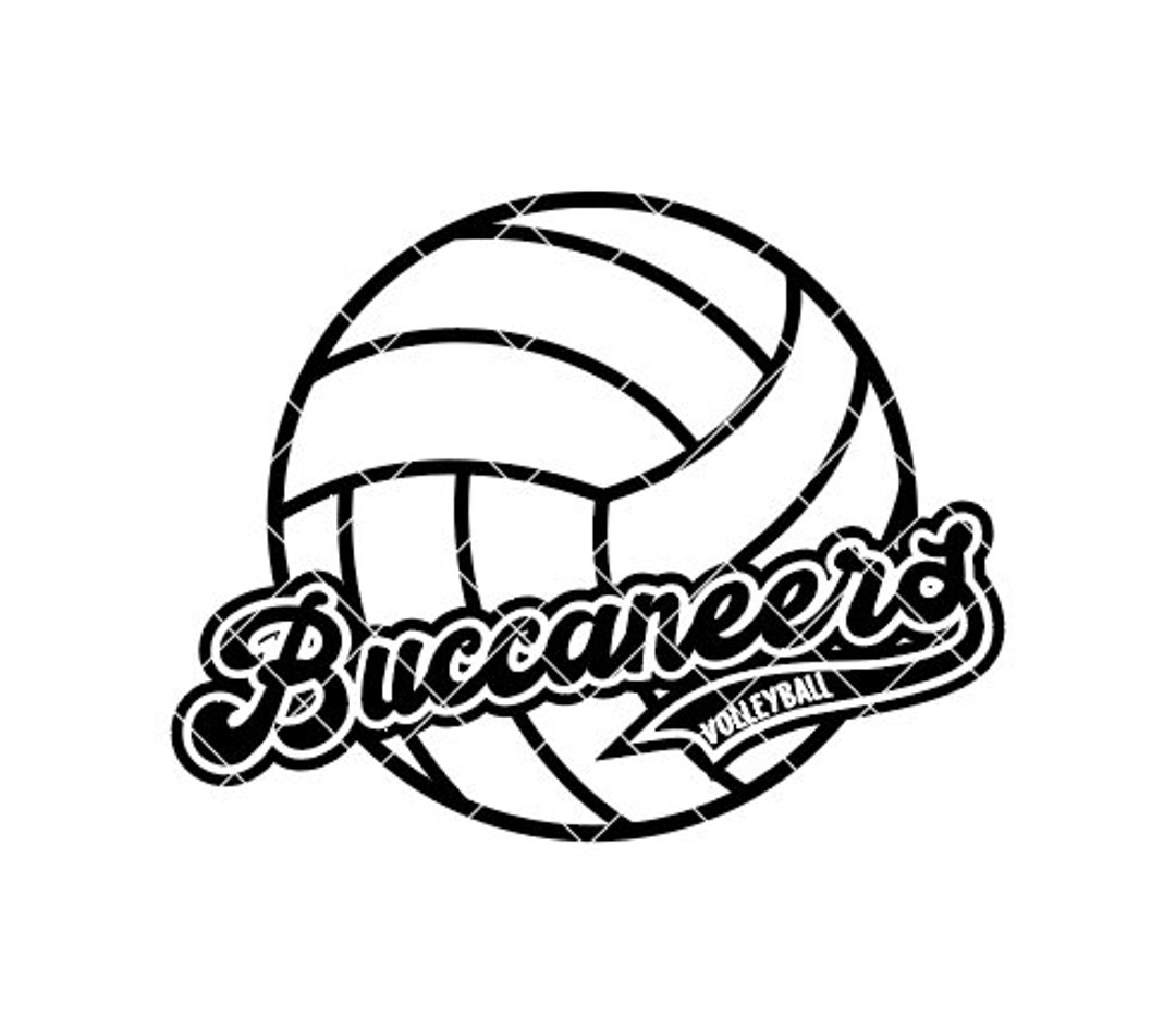 Buccaneers Volleyball Retro Script Regular and Distressed - SVG/DXF/PNG ...