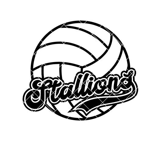 Stallions Volleyball Retro Script Regular and Distressed - Etsy