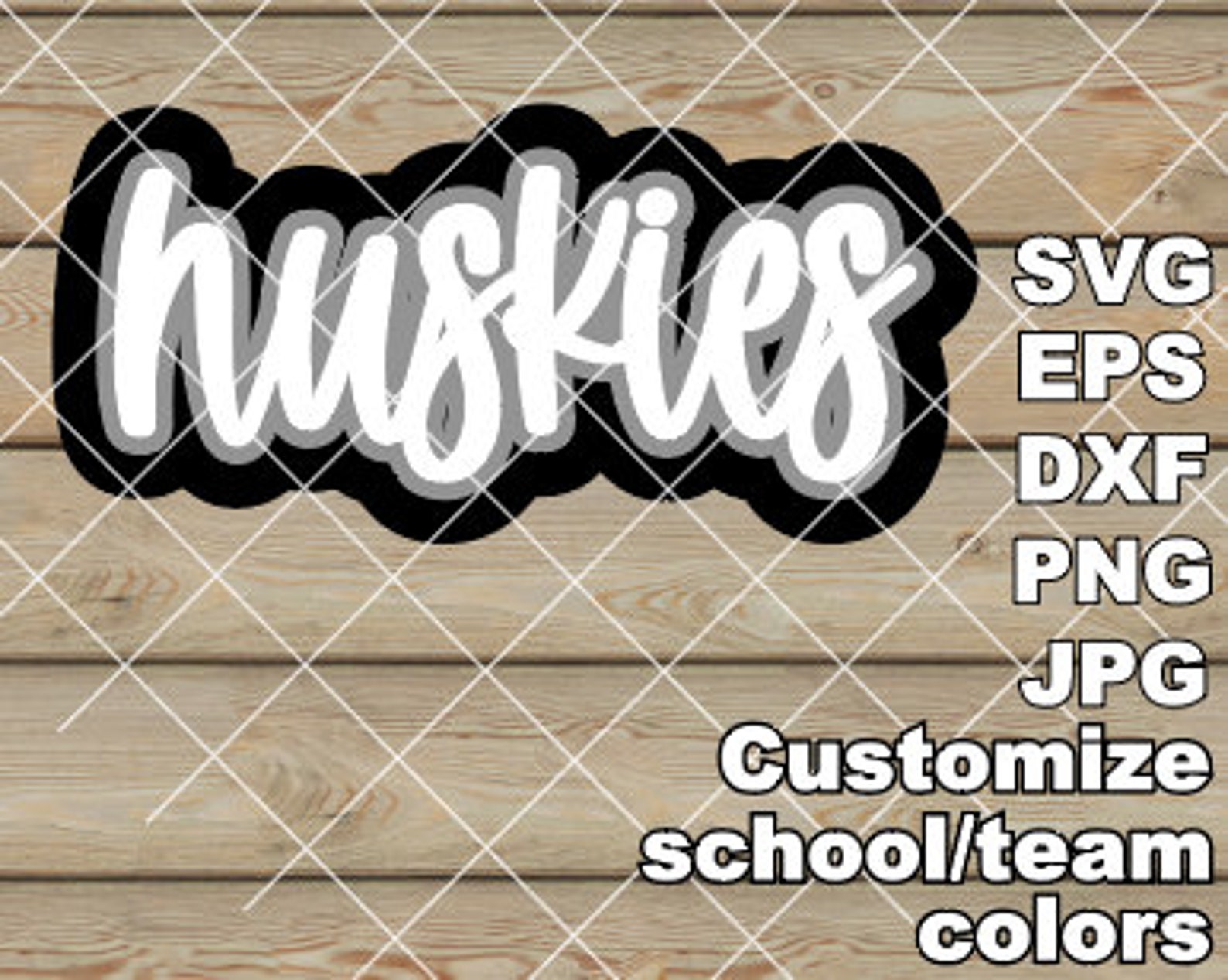 Huskies With Outline SVG/DXF/PNG File for Cutting Machines and ...