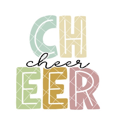 Cheer - Colored Block Letters - SVG/DXF/PNG File for Cutting Machines ...